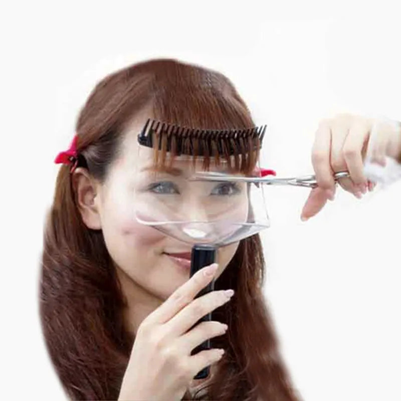 Home Haircut Bangs Guide Tool – 2-in-1 Comb and Face Shield for Safe ...